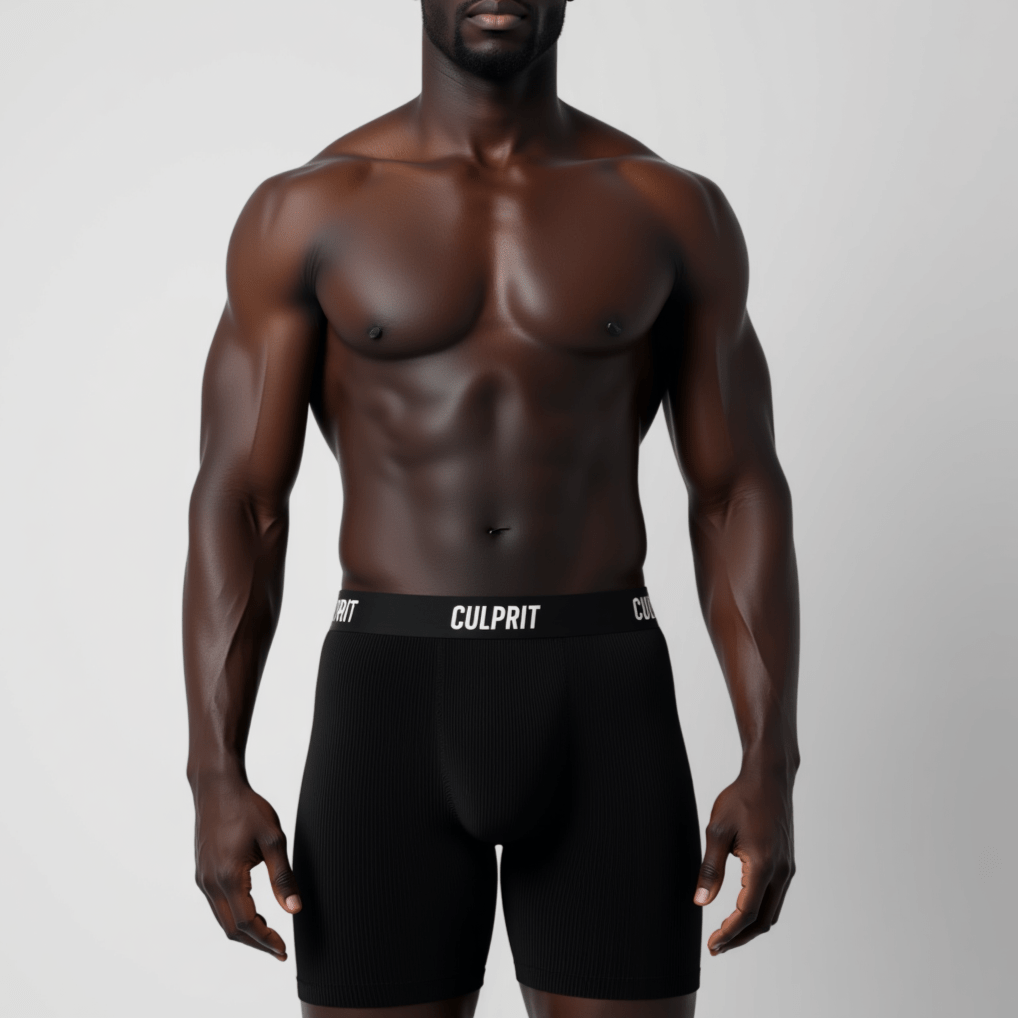 Stealth Black Ribbed 🥷 Boxer Briefs | Culprit Underwear